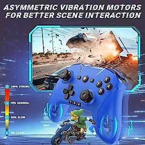 Bluetooth Controller for Switch/Mac/PC/Steam/Mobile Phone/iOS/Android//TV/iPad/Table/Apple Arcade MFi Games, switch pro controller wireless with Adjustable Dual Motion,Turbo,Macros,6-Axis,Wake Up for Black Myth: Wukong (Black) (Purple) (Blue)