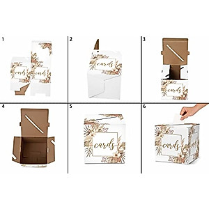 8”Card Box, boho Floral Cards Receiving Box, For Birthday, Wedding, Bridal or Baby Shower, Engagement, Retirements, Graduation, Money Box Holder, Party Favor, Decorations, 1 pte (Cabox005）