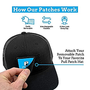 Pull Patch Flat Bill Snapback Trucker Hat | Charcoal & Black Tactical Cap | 2x3 in Loop Surface to Attach Morale Patches
