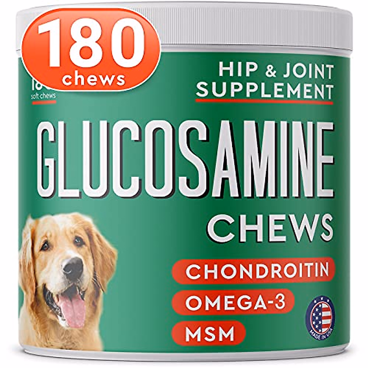 PAWFECTCHEW Glucosamine Dog Treats for Picky Eaters - Joint Supplement w/Chondroitin, MSM, Omega-3 - Joint Pain Relief - Advanced Formula - Chicken Flavor - 180 Ct - Made in USA