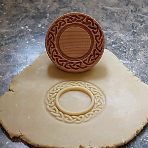 Fun Food Tools, Wood Cookie Stamp, 2.5 Inch (Celtic Frame CS-033)