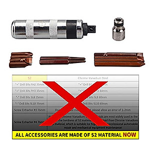 AKM 1/2" Hand Manual Reversible Impact Driver Set Extractor-12 PCS Impact Screwdriver S2 Steel Much More Durable Disengage Rusted Fasteners or Frozen Bolts