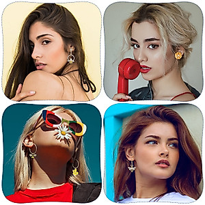 4 Pairs Bee Earrings Bee Stud Bee Drop Earrings Honeycomb Earrings Bee Rhinestone Earrings Gift for Women