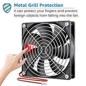 GDSTIME Dual Ball Bearings 120mm x 120mm x 25mm 5 inch 12v Brushless DC Cooling Exhaust Fan, For Desktop