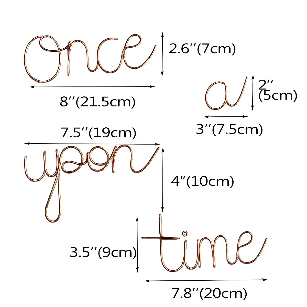 Once Upon a Time Metal Wall Art Read Signs Playroom Decor Nursery Wall Decor Words Art for Kids Playroom Signs Book Themed Decor Bookshelves Little Library Sign (Rose Gold)