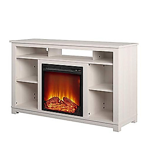 Ameriwood Home Edgewood Fireplace TV Stand for TVs up to 55", Ivory Pine