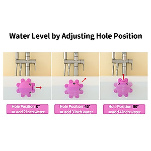Bathtub Overflow Drain Cover Tub - tub Overflow Drain Cover, Soak Bath Overflow Drain Cover, Bathroom Spa Accessories, Adds Inches of Water for Deeper Bath (Silicone, Hot Pink)
