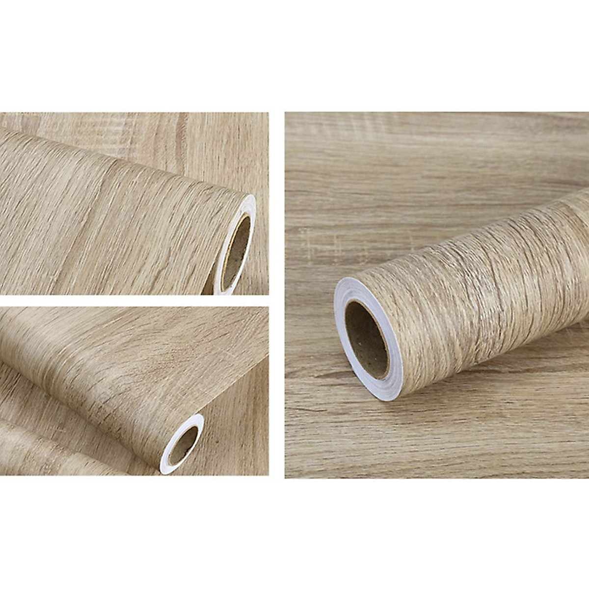 Light Grey Rustic Wood Grain Film Wall Paper Dresser Shelf Drawer Liner Vinyl Covering Table Desk Sticker,15.8inch by 79inch