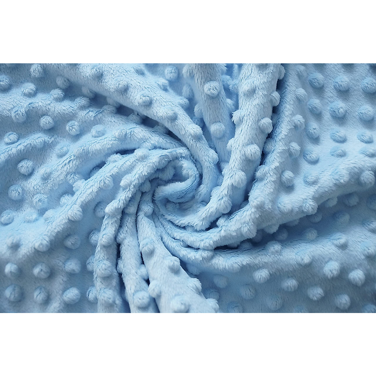 Sky Blue Minky Bubble Dimple Dot Plush Fur Fabric Polyester 58-60"