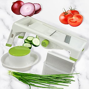 Brieftons QuickPrep Mandoline Slicer for Kitchen, Premium Quality Multi Purpose Vegetable Slicer, Cutter, Shredder, With 4 Cutting Modes, Multiple Thickness Levels to Slice, Chop, Julienne Veggies