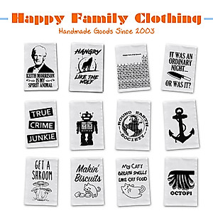 Happy Family Clothing Funny Tea Towel Club Collection Single 24" x 38" Vintage Linen Dish Towel (1, Keith Morrison)