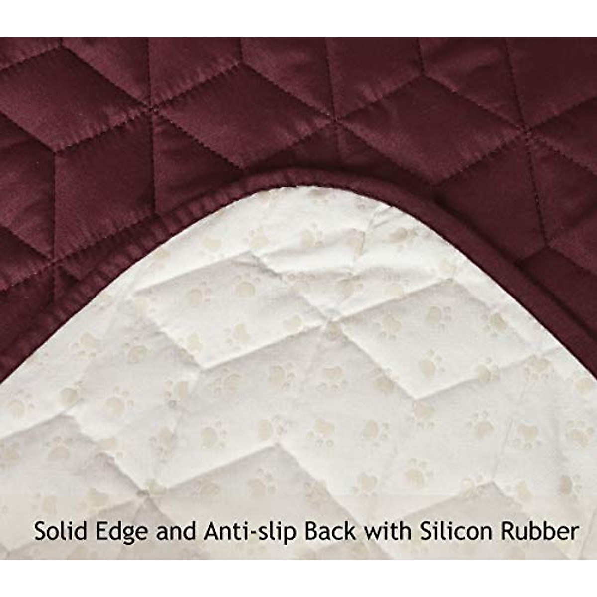 Ameritex Loveseat Cover Water-Resistant Quilted Furniture Protector with Back Nonslip Paws Slipcover for Dogs, Kids, Pets Loveseat Slipcover Stay in Place for Leather (Burgundy, 46'')