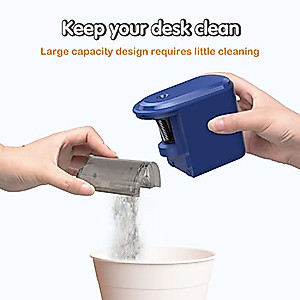 Electric Pencil Sharpener, RIYO Heavy Duty Pencil Sharpener for 6-8mm No.2/Colored Pencils with Adapter/Battery Operated Pencil Sharpener in School/Office/Home(Blue)