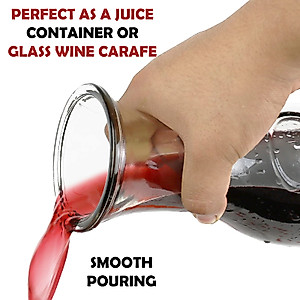 Glass Carafe 17 oz. Water Decanter, Juice Pitcher | Ideal for Wine, Milk, Juice & Mimosa Bar [Set of 3]