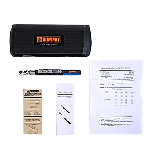 Summit Tools Bit-Head Digital Torque Wrench, 1/4 inch Drive Adopter, 0.221-4.424 ft-lbs Range, Measure Peak Torque, Compact Size, Calibrated (BMS2-006CN-S)