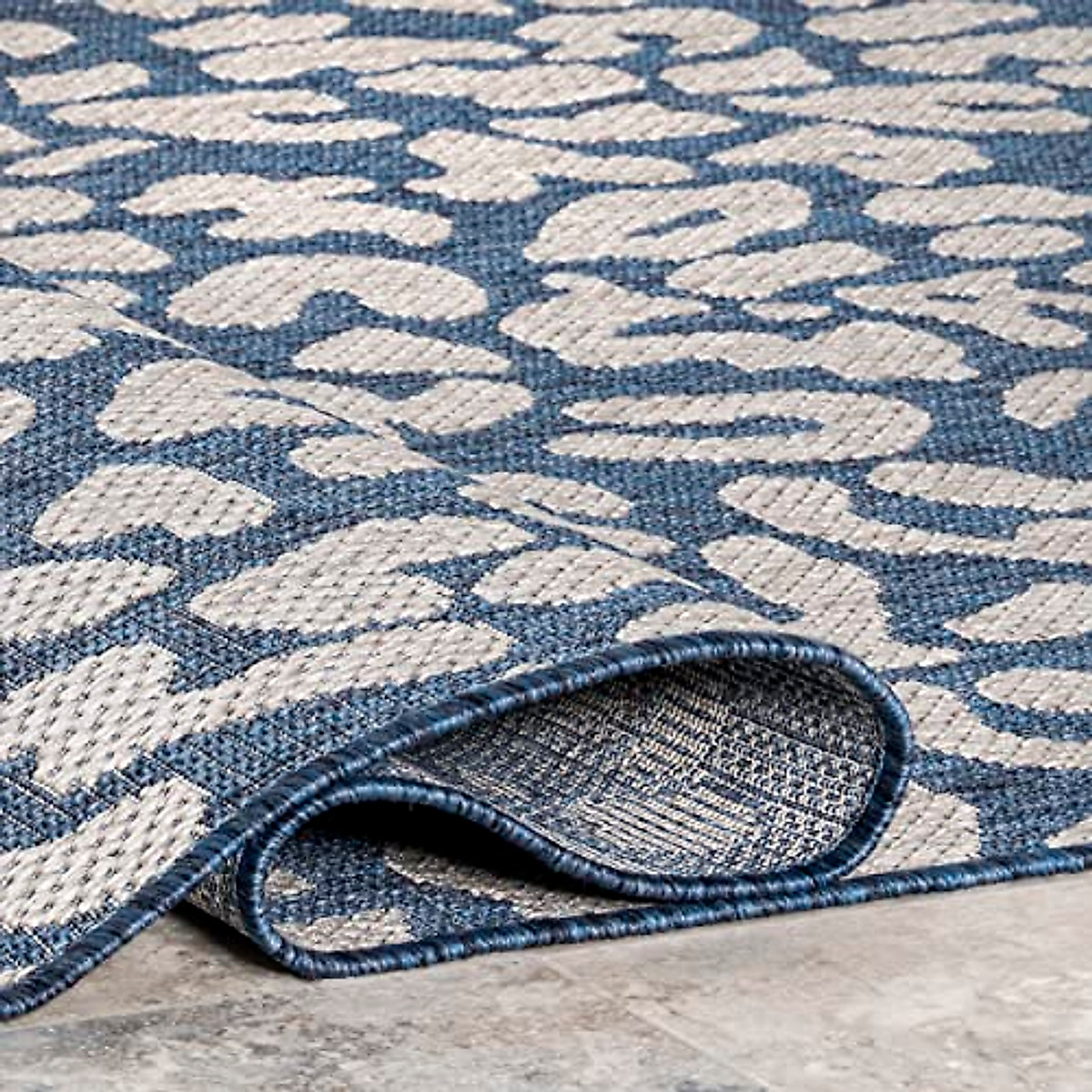 nuLOOM Terenia Leopard Indoor/Outdoor Area Rug, 8' x 10', Blue