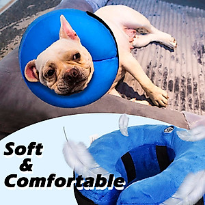 Dog Cone Collar for Small Medium Large Dogs After Surgery, Inflatable Dog Neck Donut Collar, Adjustable Dog Cone, E-Collar for Dogs Recovery, Soft Dog Cones Alternative, Protective Pet Cones for Dogs