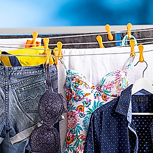 HEGS Clothespins with Hooks. Heavy Duty Colorful Clothes pins for Hanging and Clipping Laundry and Clothes. 24 Pack Multicolor Pack. Anti-Rust Spring.