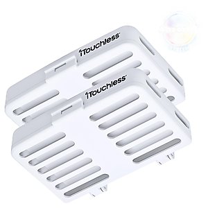 iTouchless AbsorbX Odor Removal Kit for Trash Can, Diaper Pail, Refrigerator, Closet, Shoes, Locker, Replaceable Filter, Stick On Deodorizer Activated Carbon Filters Eliminate Smell (2-Pack - White)