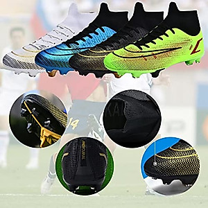 Unisex Football Soccer Cleats Shoes Men/Women Training Athletic Sneakers Boots for Big Boys Green
