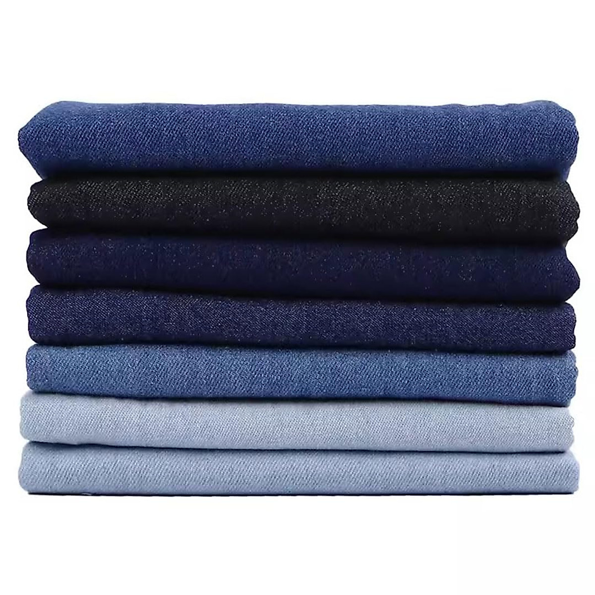 Denim 10.5 OZ 100% Cotton Fabric-150cm/59 Inches Wide Blue Washed Jean Fabric(Size:3 Yard,Color:Light Blue)