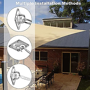 Shade Sail Hardware Kit, 6 inch Heavy Duty Awning Attachment Set for Garden Triangle and Square, Rectangle - 304 Stainless Steel Sun Shade Sail Fixing Hardware Accessories Kit