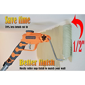 McCauley Tools Revolver- Heavy Duty, Long Handle Paint Brush Extender and Roller Holder, Paint Edger Tool for High Ceilings, Corner Painting Tool Compatible with All Threaded and Locking Poles