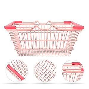 NUOBESTY Mini Shopping Basket Metal Wire Gathering Baskets with Handle Table Top Storage Bins Makeup Organizer for Cosmetic Snacks Display