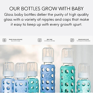 Lifefactory Glass Baby Bottle with Silicone Sleeve 4 Ounce - 2 Pack - Pink