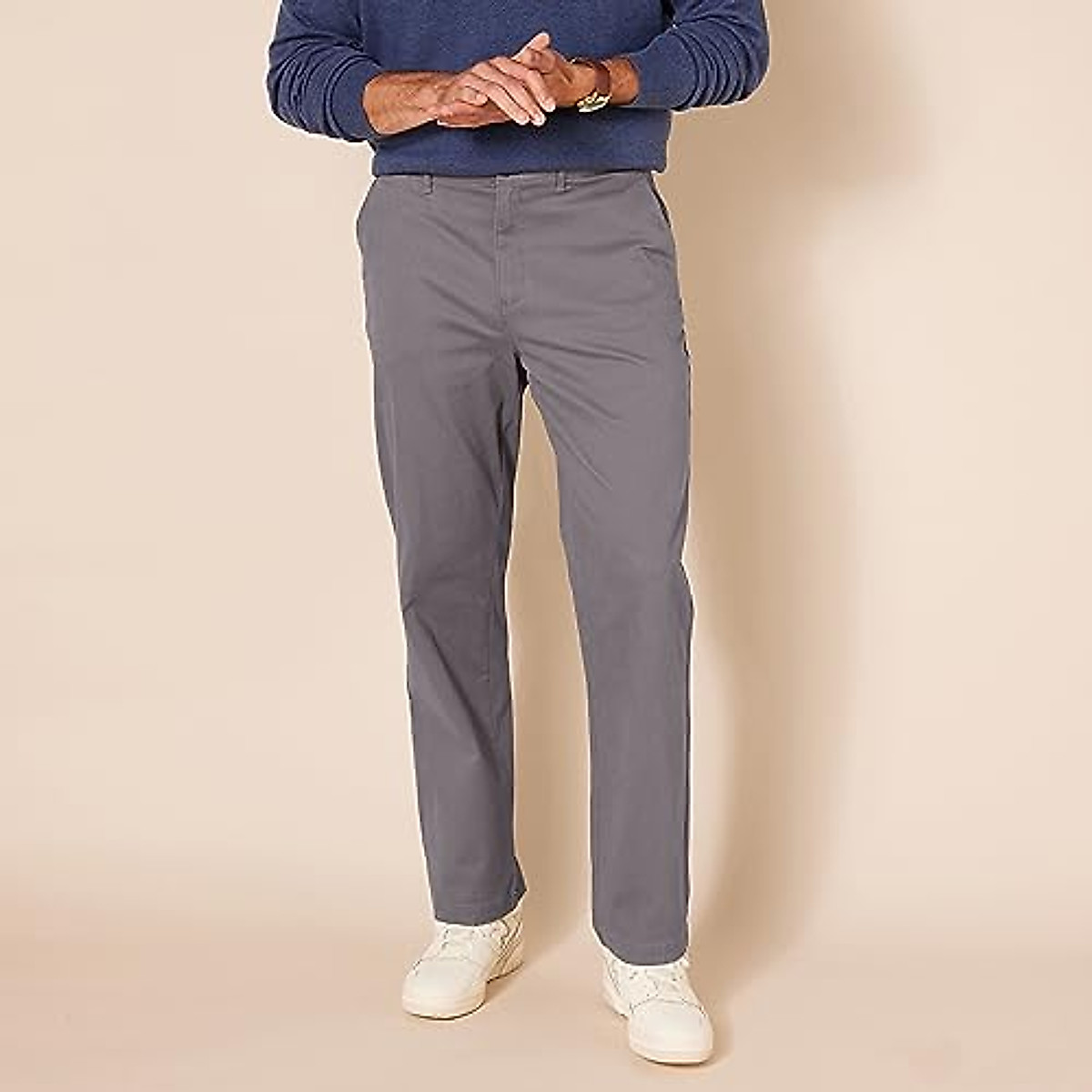 Amazon Essentials Men's Classic-Fit Casual Stretch Chino Pant, Dark Grey, 38W x 30L