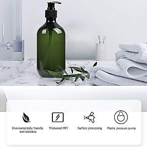 Cabilock Empty Soap Bottles Travel Shampoo Bottles 4Pcs Empty Plastic Cylinder Lotion Bottles Dispenser Refillable Jar for Body Wash Massage Lotion Travel 500ML (Green) Travel Lotion