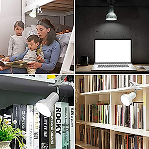 Sun-Rising Clip lamp,360° Rotation Clip on Lamp Portable Book Reading Light,Clamp on Desk/Table/Bunk Bed/Cupboard Home Lighting, (Desk lamp,Seven Colors for Your Choice) Black 2"