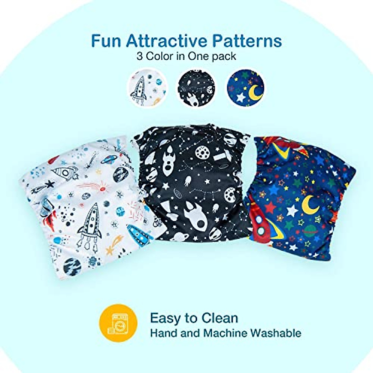 Pet Soft Washable Dog Diapers - Male Dog Belly Bands Diapers for Doggy, Washable Male Dog Belly Wraps 3Pack(S, Space)