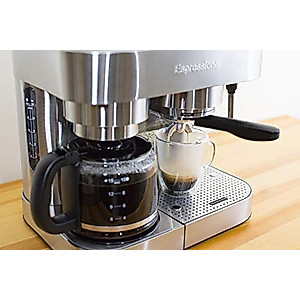Espressione Combination Stainless Steel Espresso + Coffee Maker, 10 cups