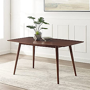 Walker Edison 6 Person Simple Wood Room Kitchen Table, Walnut