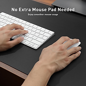 Leather Desk Pad Protector,Mouse Pad,Office Desk Mat, Non-Slip PU Leather Desk Blotter,Laptop Desk Pad,Waterproof Desk Writing Pad for Office and Home (Black,31.5" x 15.7")