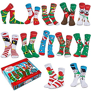 JOYIN 12 Pairs Warm Soft Cotton Christmas Socks Set for Christmas, Holiday or Birthday Gift