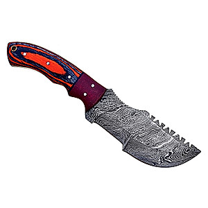Smart & Sharp Custom Handmade Damascus Steel Hunting Knife/Tracker Knife SS-17332 (Black and Orange)