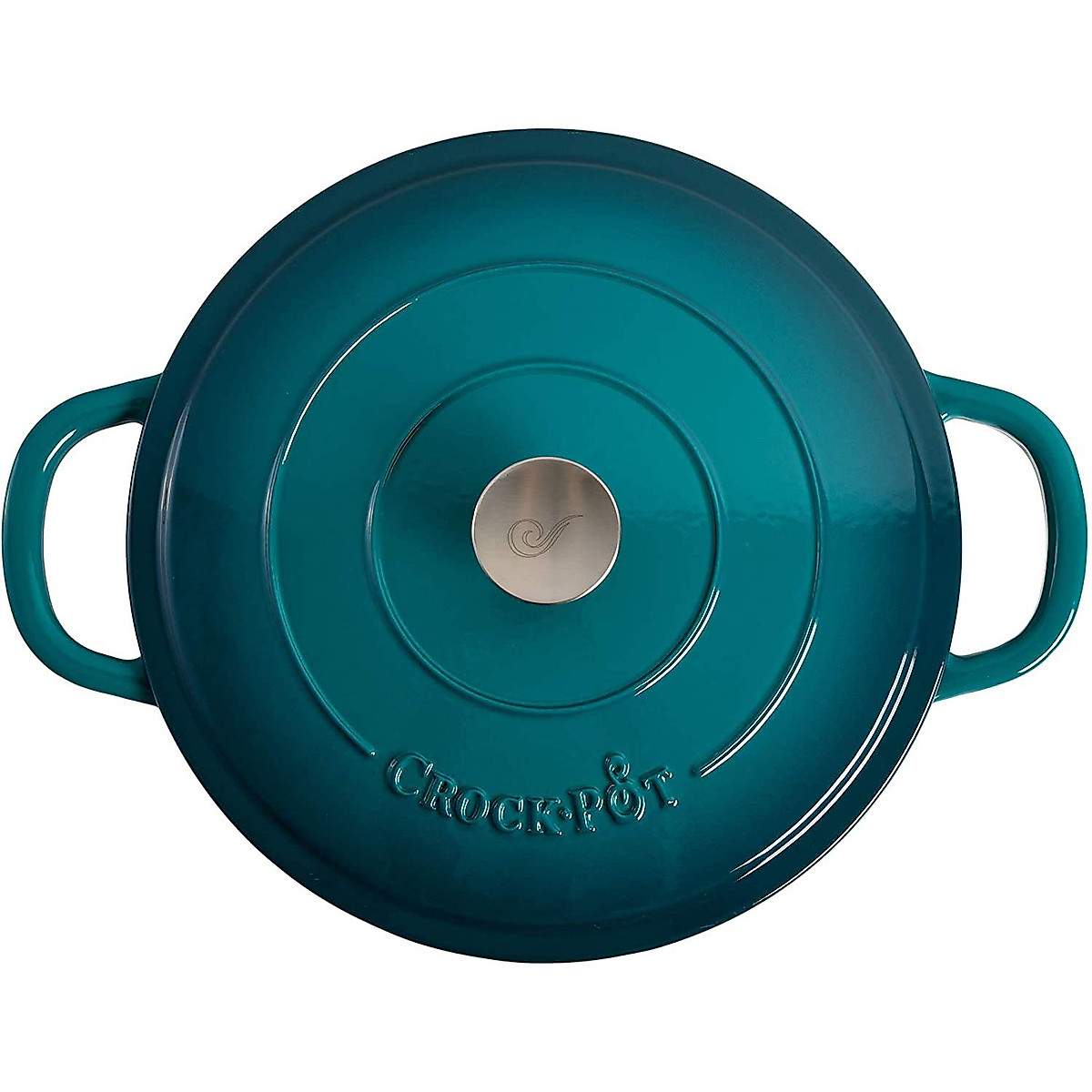 Crock-Pot Crock Pot Artisan Enameled Cast Iron Braiser W/Lid, 5 Quart, Teal Ombre