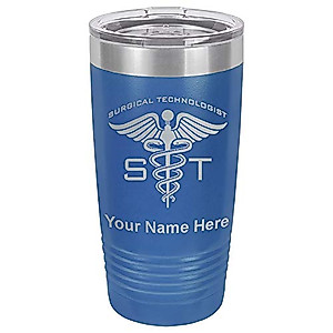 LaserGram 20oz Vacuum Insulated Tumbler Mug, ST Surgical Technologist, Personalized Engraving Included (Dark Blue)