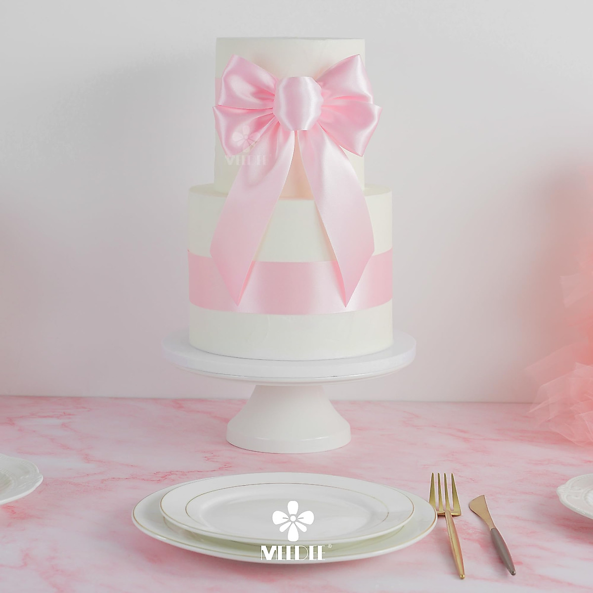 MEEDEE Pink Satin Ribbon - 2 Inch Double Faced Satin Ribbon by 25 Yards for Gift Wrapping, DIY Crafts, Weddings, Flower Bouquets, Holiday Decorating