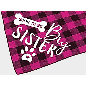Big Sister Dog Bandana, Reversible Plaid Triangle Bibs Pet Scarf