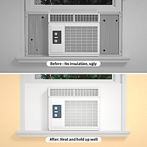 SZZSAF Window Air Conditioner Side Insulated Panel, 1PIC Full Surround Insulation Panels Window Seal Kit, WinterSummer Winter Heat and Draft Insulating,Insulation foam material (WHITE)