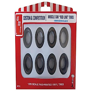 AMT Unknown Red Line Tires Parts Pack (Works with Many Vintage Muscle, Custom & Street Rod car Kits), 1:25 (AMTPP013)