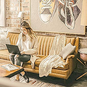 Zenviro Boho Throw Blanket - Beige, Cream Crochet Blankets - Hand Knitted Blanket - Couch Sofa Bed Blanket - Vintage Lace Blanket (50"x60")