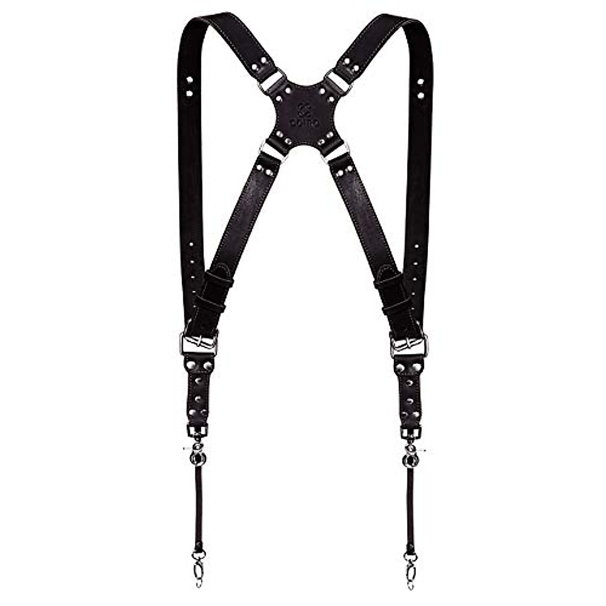 Camera Strap Accessories for Two-Cameras – Dual Shoulder Leather Harness – Multi Camera Gear for DSLR/SLR Black ProInStyle strap by Coiro