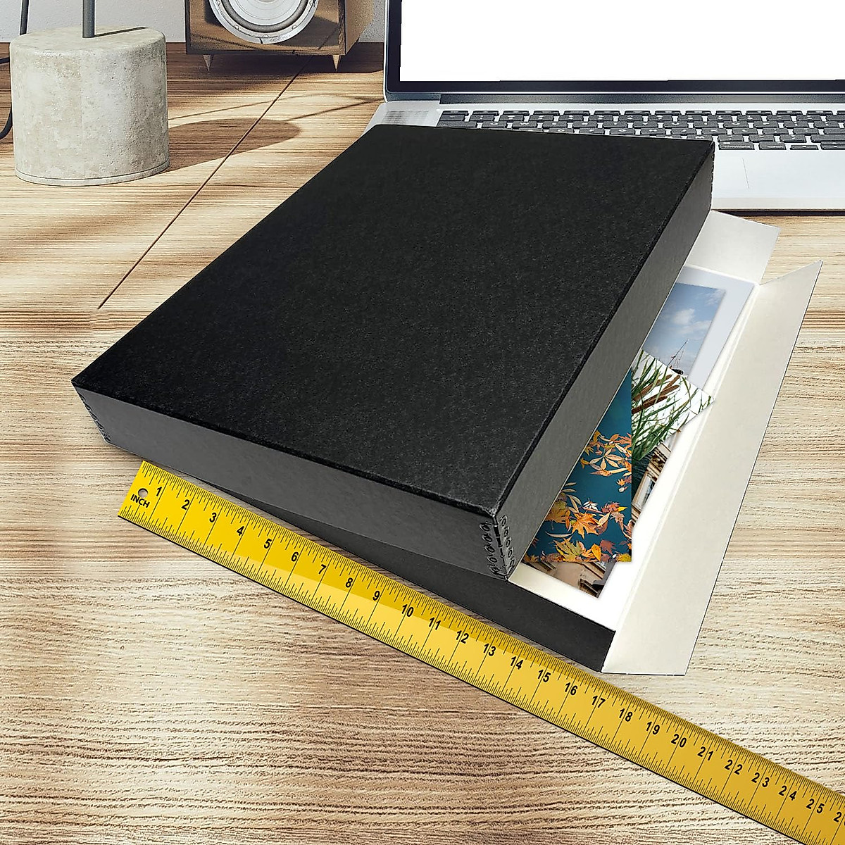 Golden State Art, Acid-Free Archival 16x20 Inches Metal Edge Drop Front Museum Photo Storage Box, Protect Documents, Prints, Pictures, Photographs, Arts And Crafts, Black