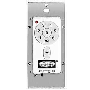 Hubbell Lighting Dual Mount Ceiling Fan 72 in. Indoor/Outdoor Nickel Wall Control