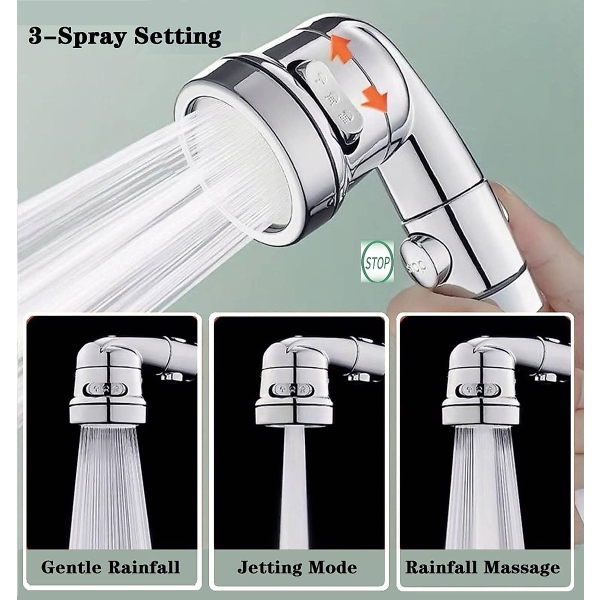 cakuuma Sink Faucet Hose Sprayer Attachment handheld Sink Sprayer with 6 Adapters & ON/Off Extension Salon Shampoo Hose Shower Head for Hair Washing Baby Bath Pet Rinse (4ft, Silver) (XP-HS002)