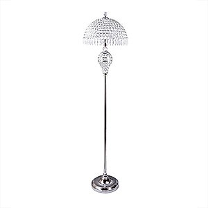 Hsyile Lighting KU300189 Luxury Wedding European Crystal Floor Lamp for Living Room,Bedroom,Office,Chrome Finish,1 Light